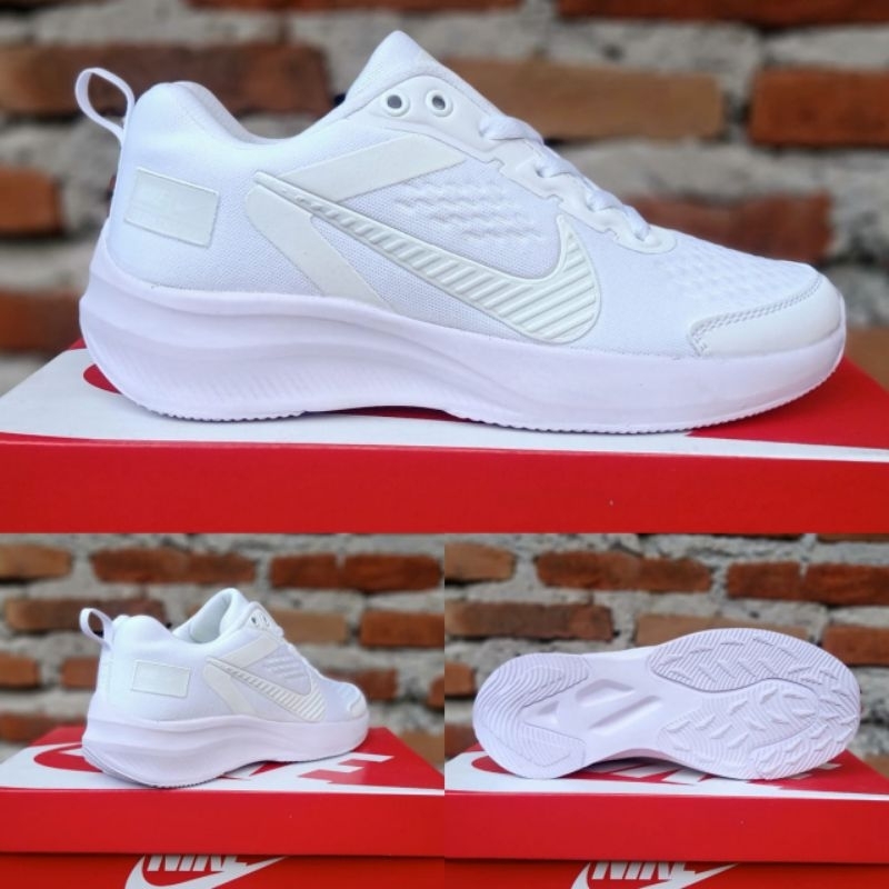Jual Sepatu Senam Jogging Wanita Full Putih Sepatu Sneakers Olahraga ...