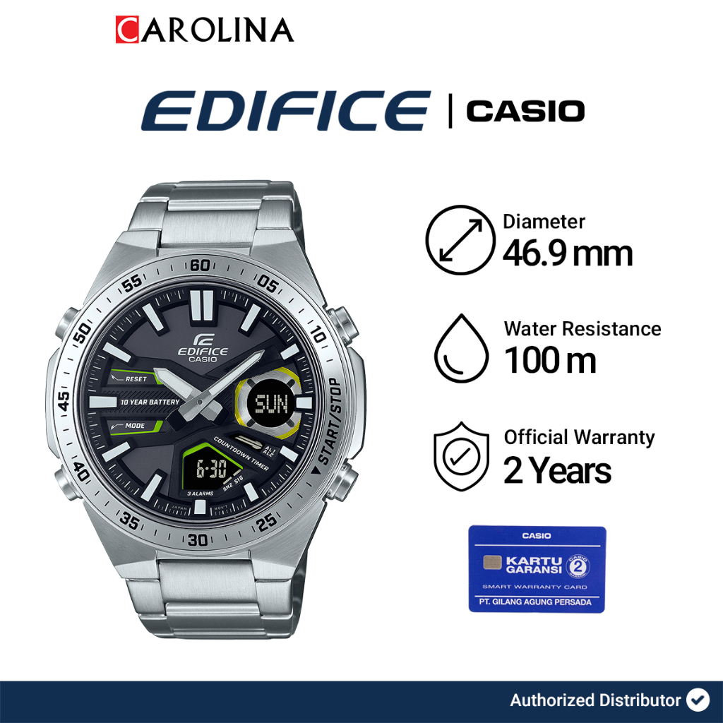 Jual Jam Tangan Pria Casio EDIFICE EFV-C110D-1A3 Black Digital-Analog ...