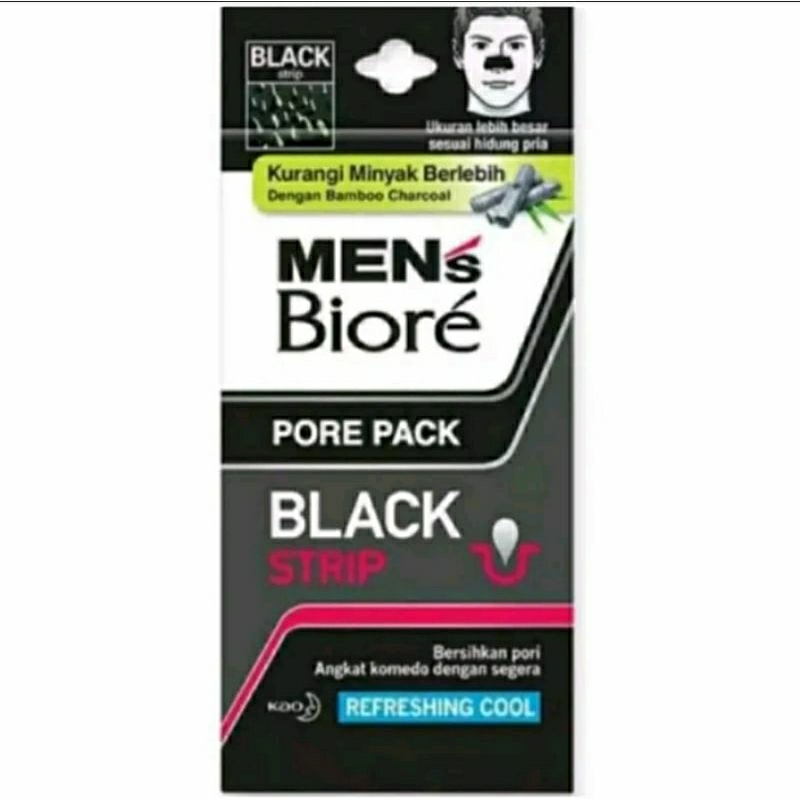 Jual Biore Men's Pore Pack (Black Strip) | Biore Double Pack | Shopee ...