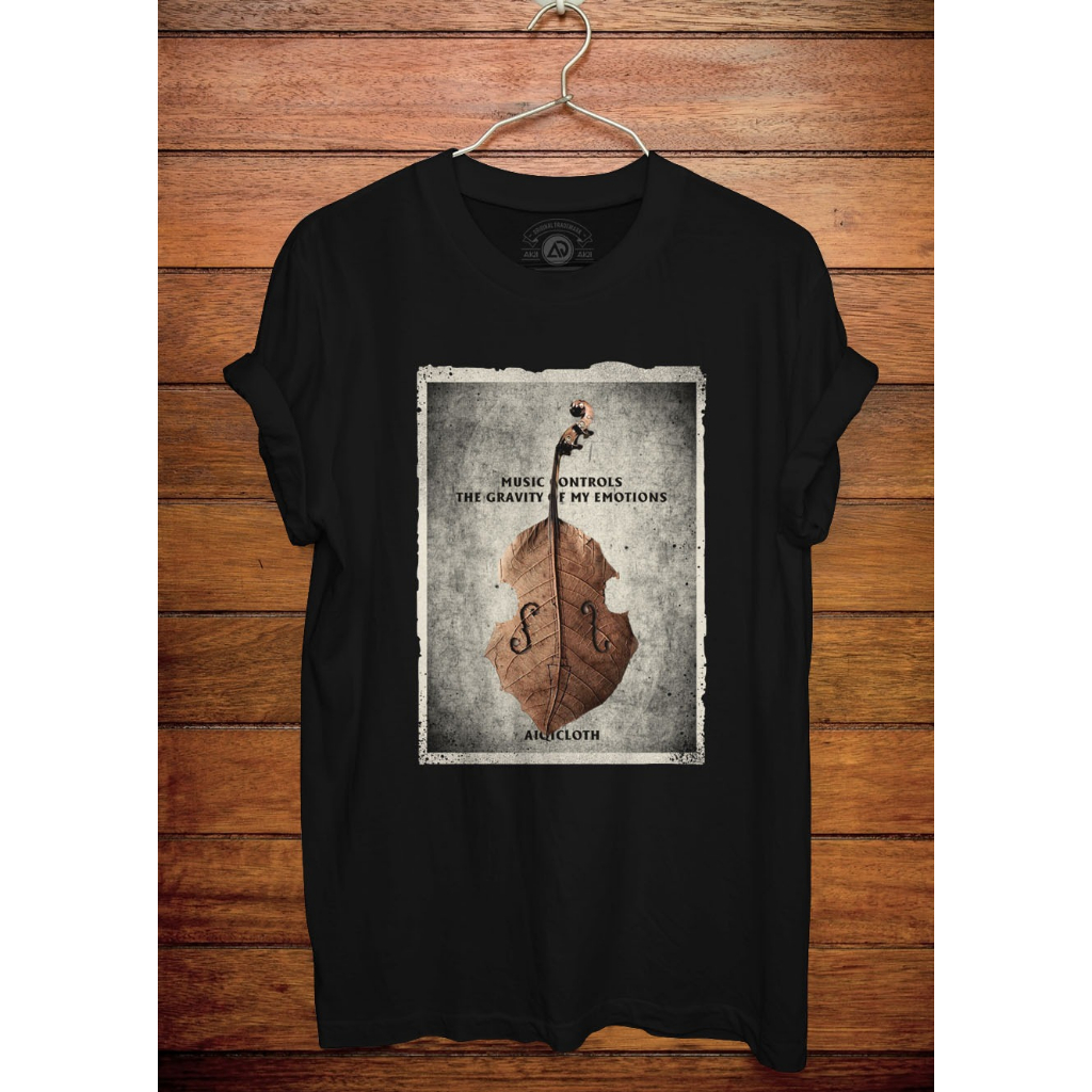 Jual AIQI - Kaos Distro | Leaf Cello (Hitam) | Shopee Indonesia