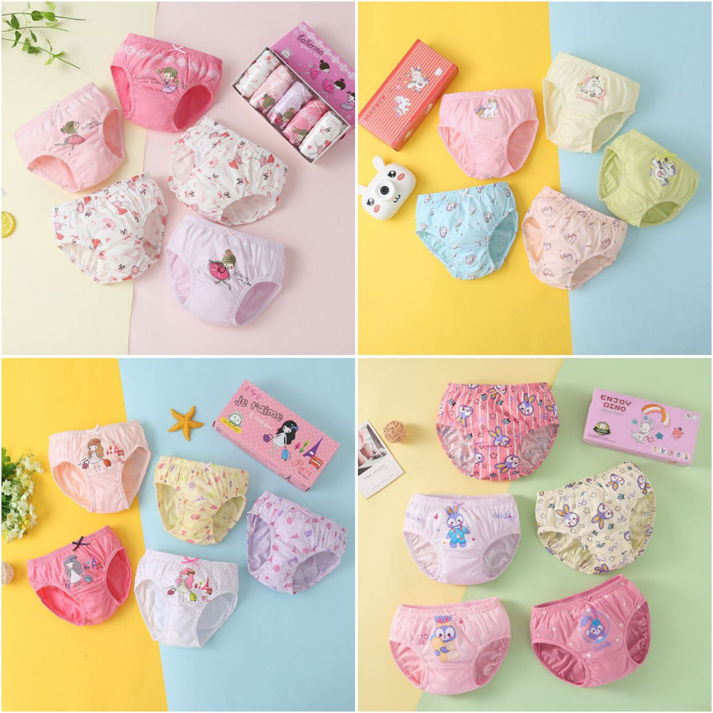 Jual CDP 01-10 Set Celana Dalam Anak Perempuan isi 5pcs dengan box dan ...