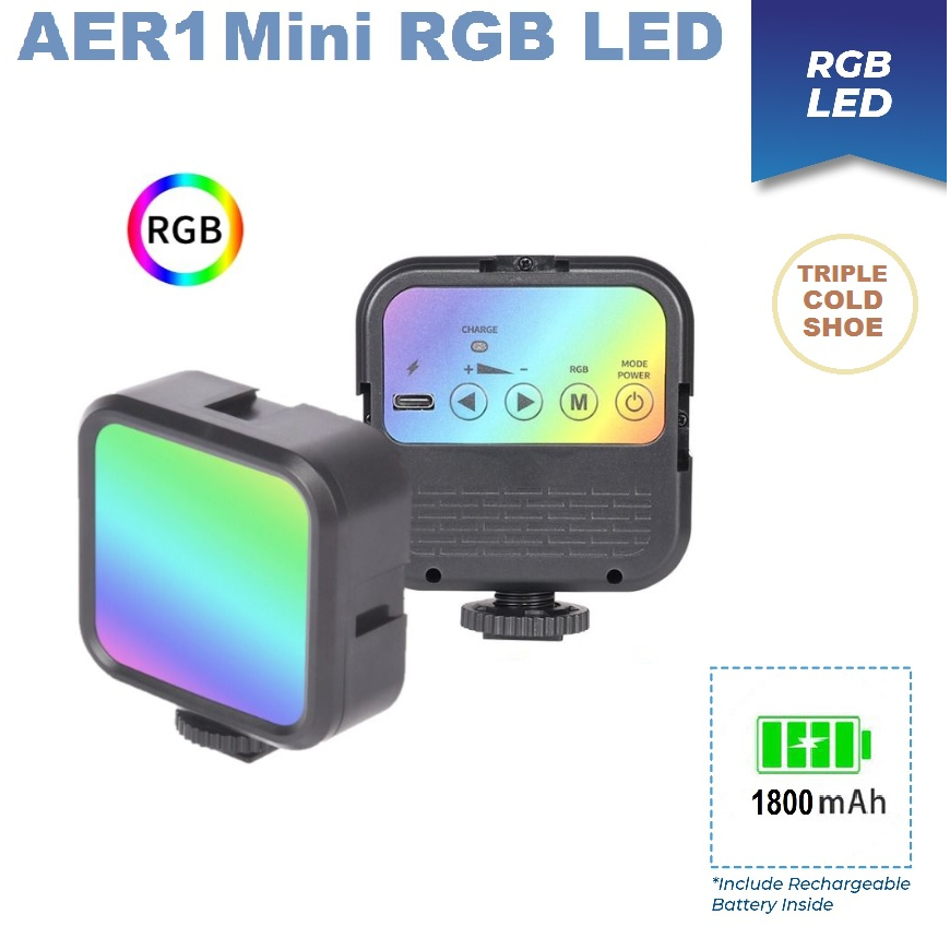 Jual LED Mini RGB AER1 Video Light for Camera Smartphone HP | Shopee ...