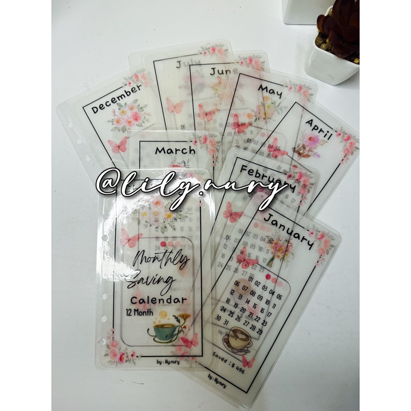 Jual SAVING CHALLENGE Calendar VELLUM/HVS A6 ( Tanpa Spidol ) | Shopee ...