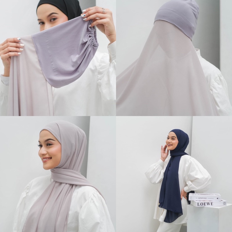 Jual pashmina inner 2in1 ceruty babydoll premium / hijab pashmina inner | Shopee Indonesia