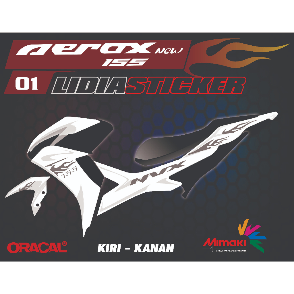 Jual STIKER AEROX NVX SERIES MOTIF API STRIPING AEROX CUTTING STICKER ...