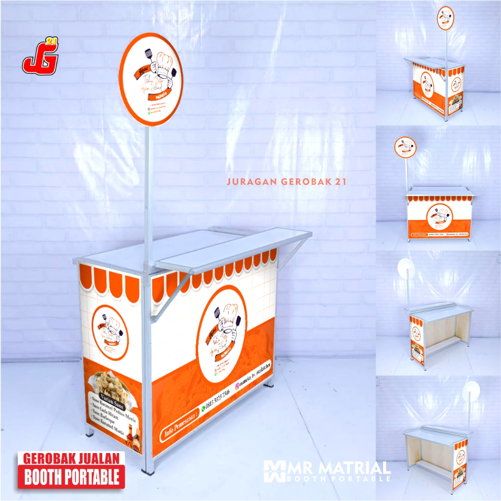 Jual Booth Portable Model RS Kekinian Dengan Meja Depan Gerobak lipat ...