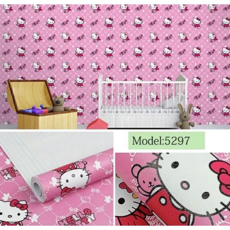 Jual Wallpaper Dinding Hello Kitty Peri Ukuran 45 Cm x 10 Meter Wallpaper Dinding Wallpaper 3D ...