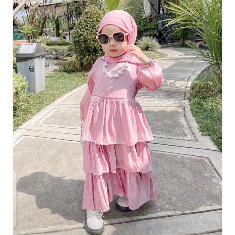Jual GAMIS SHIMMER RUFFLE / GAMIS SHIMMER ANAK | Shopee Indonesia