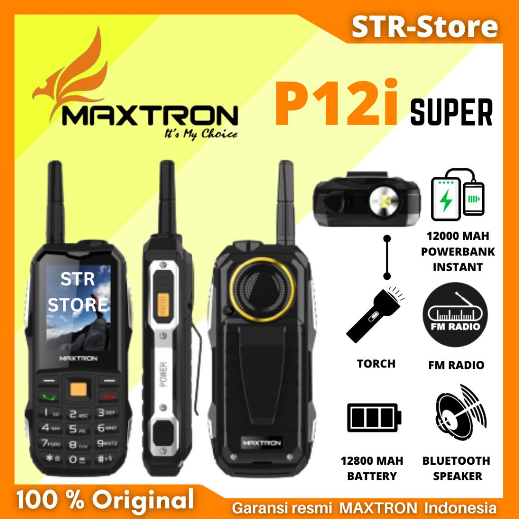 Jual MAXTRON P12i SUPER CANDYBAR 2.4 INCH P12 HP GUNUNG HP POWERBANK ...