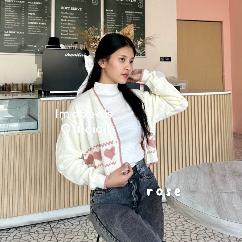 Jual YOONA LOVE CARDI KOREAN CROP // CROP CARDI KOREA | Shopee Indonesia