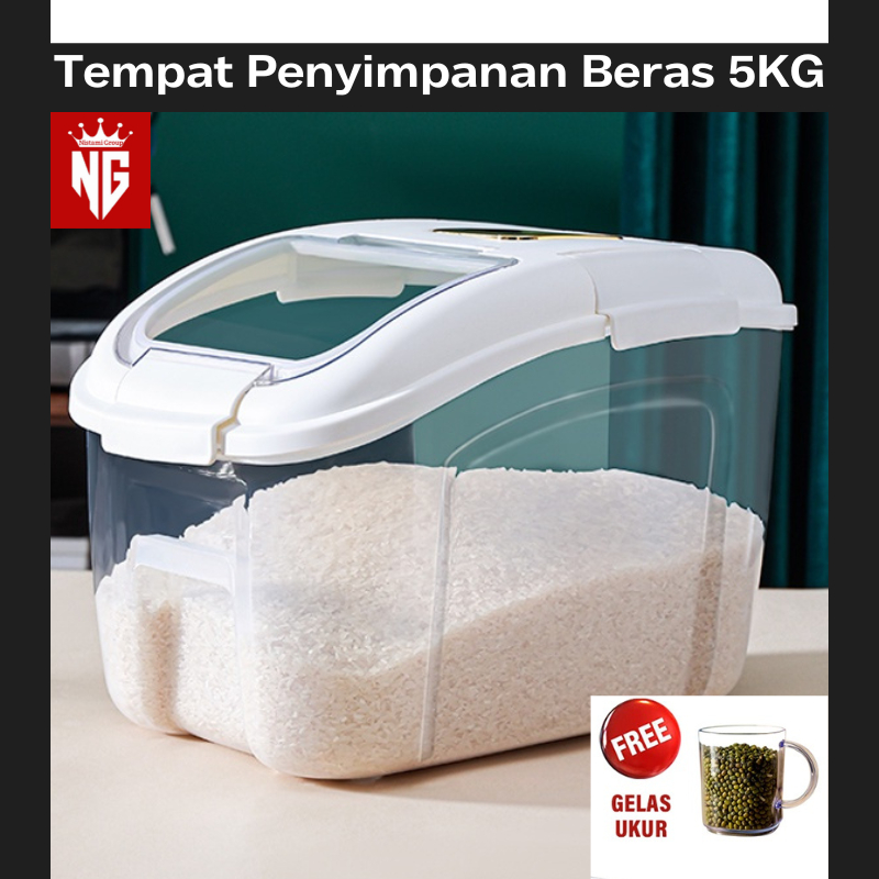 Jual NG Rice Box Tempat Penyimpanan Beras 5kg Aesthetic Anti Kutu ...