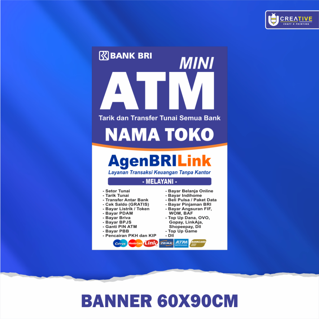Jual Paket Banner / Spanduk Agen BRILink (Langsung Jadi, Langsung Kirim ...