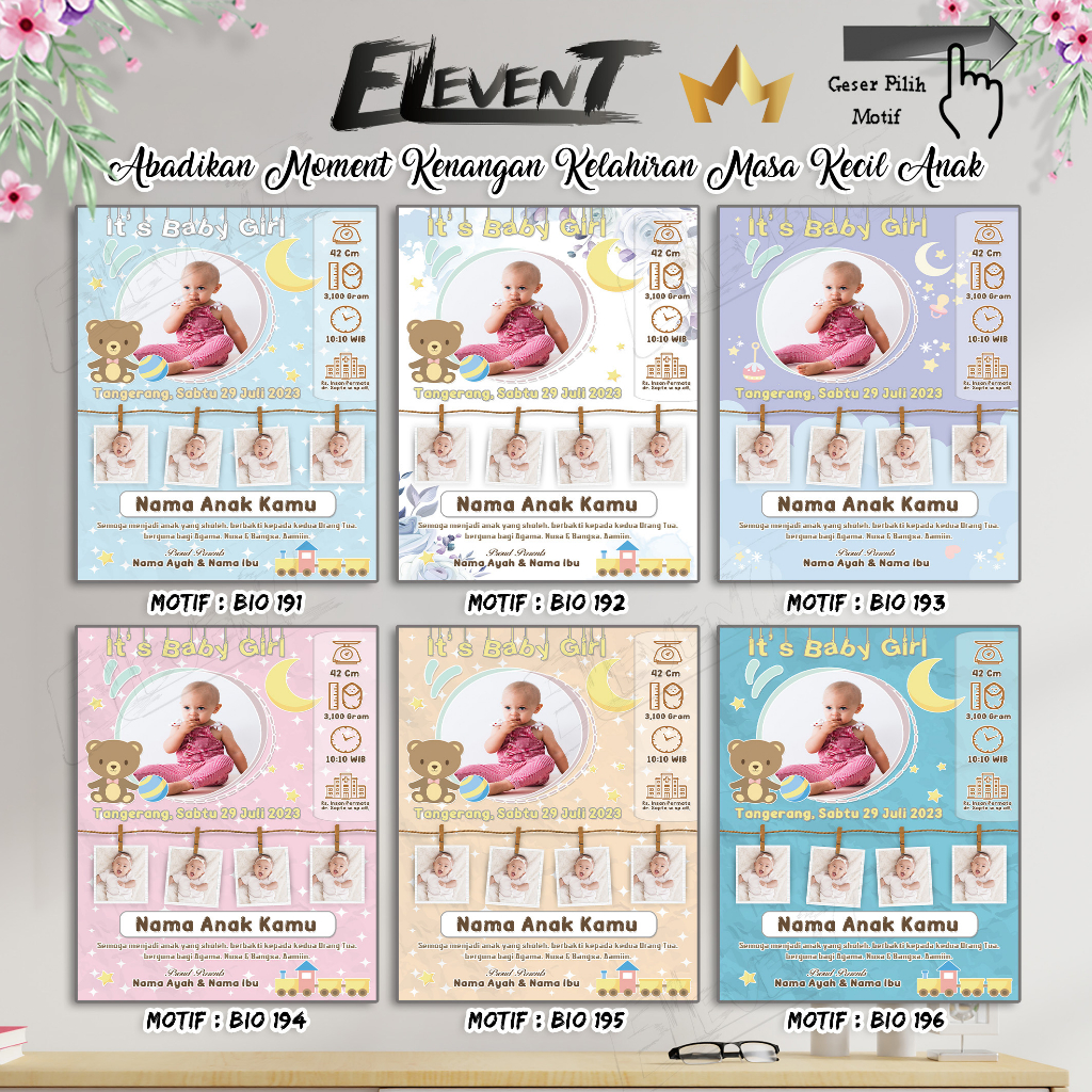 Jual Bikin Biodata Bayi Kayu 30x40cm Foto Gantung Hiasan Dinding ...