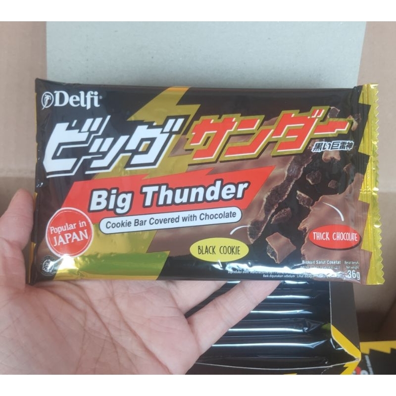 Jual agen distributor cokelat delfi big thunder cookie bar black cookie covered with chocolate ...