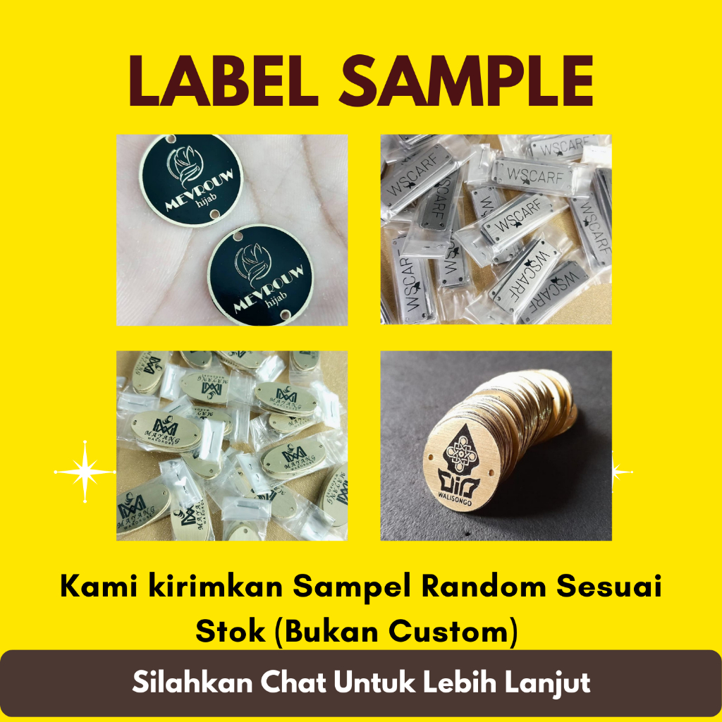 Jual Sampel (Sample) Label Kuningan dan Stainless Steel Custom Sesuai ...