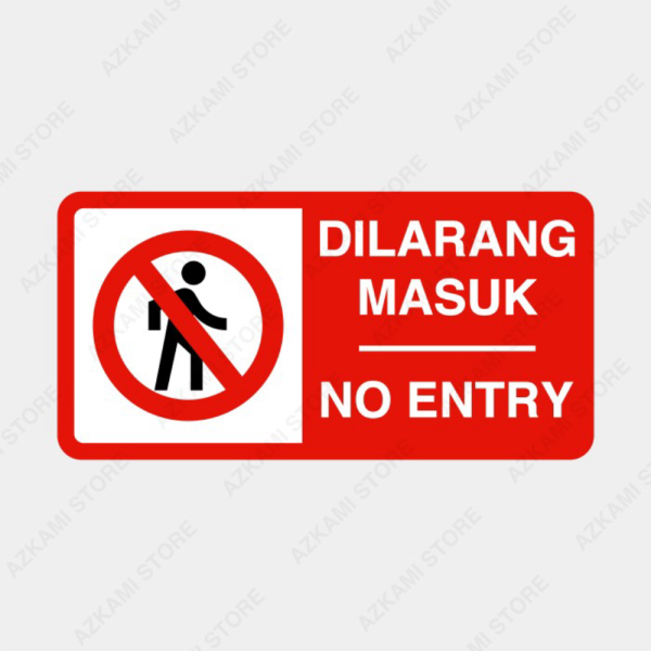 Jual Jual Rambu Dilarang Masuk No Entry 40cm x 20cm Plat Alumunium ...