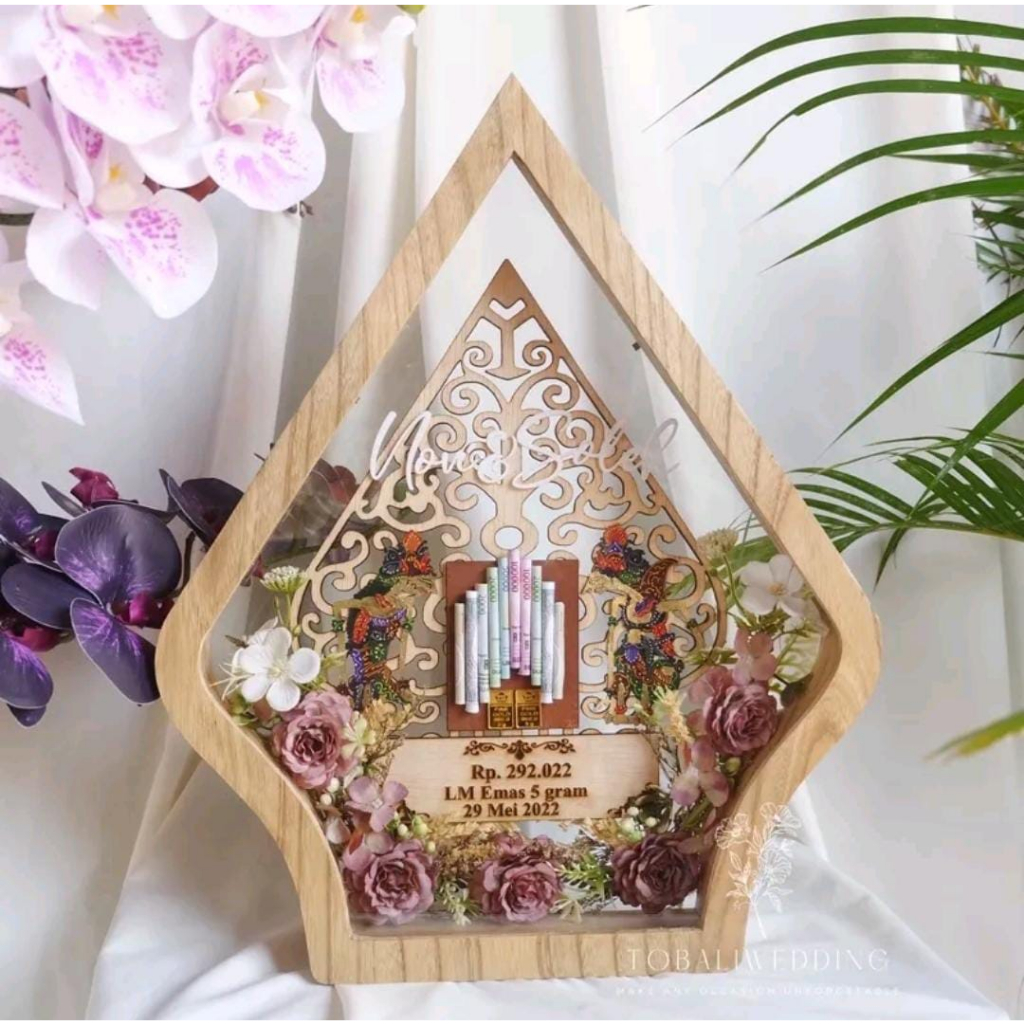 Jual Mahar Frame Gunungan Wayang Ukuran 35x45 bahan Akrilik Mahar ...
