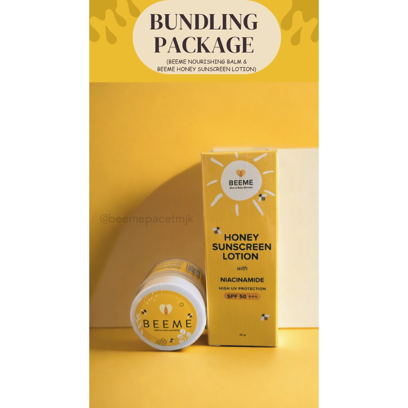 Jual BUNDLING PACKAGE BEEME NOURISHING BALM + BEEME HONEY SUNSCREEN ...