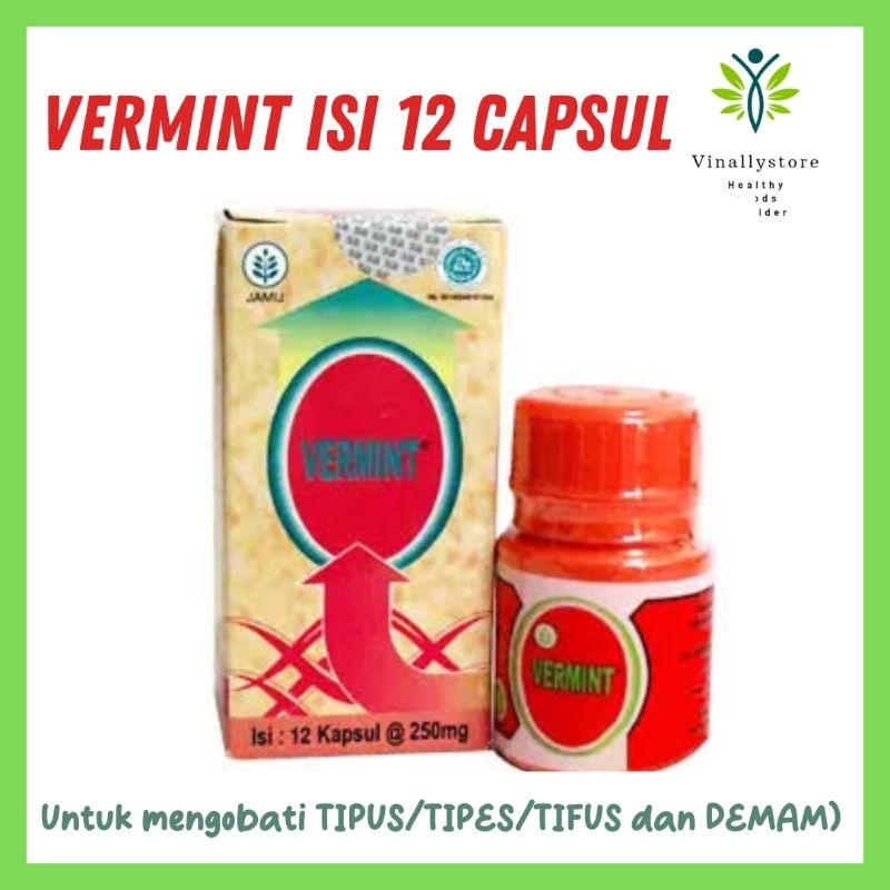 Jual VERMINT ISI 12 CAPSUL (mengobati tipes/typus/tifus dan demam ...