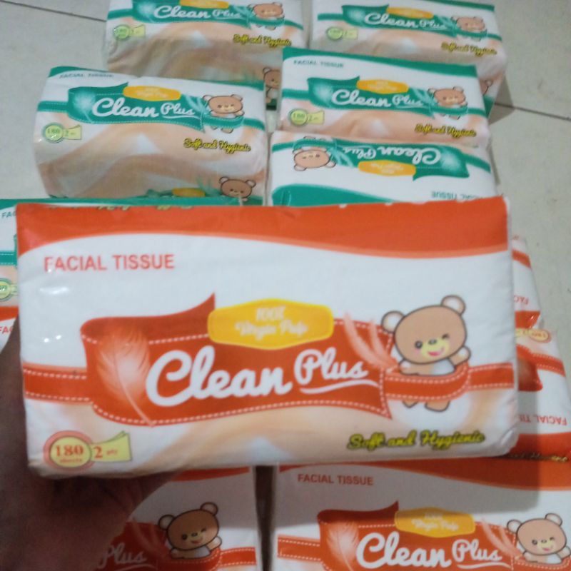 Jual Tissue Facial Clean Plus 180 sheet 2 ply | Shopee Indonesia
