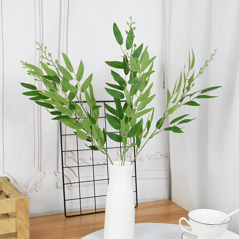 Jual Daun 5Cabang Ruscus Willow Plastik - Willow Leaf Artificial ...