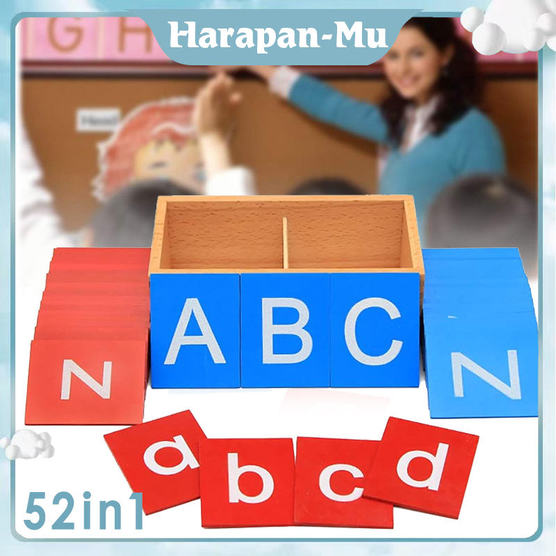 Jual Sand Paper Letters Montessori Huruf Besar Dan Huruf Kecil Alphabet ...
