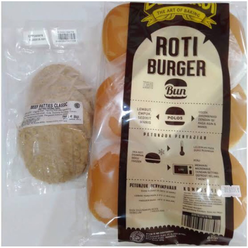 Jual Paket Roti Burger Bernardi & Beef Patties Daging Sapi Tebal isi 6 ...