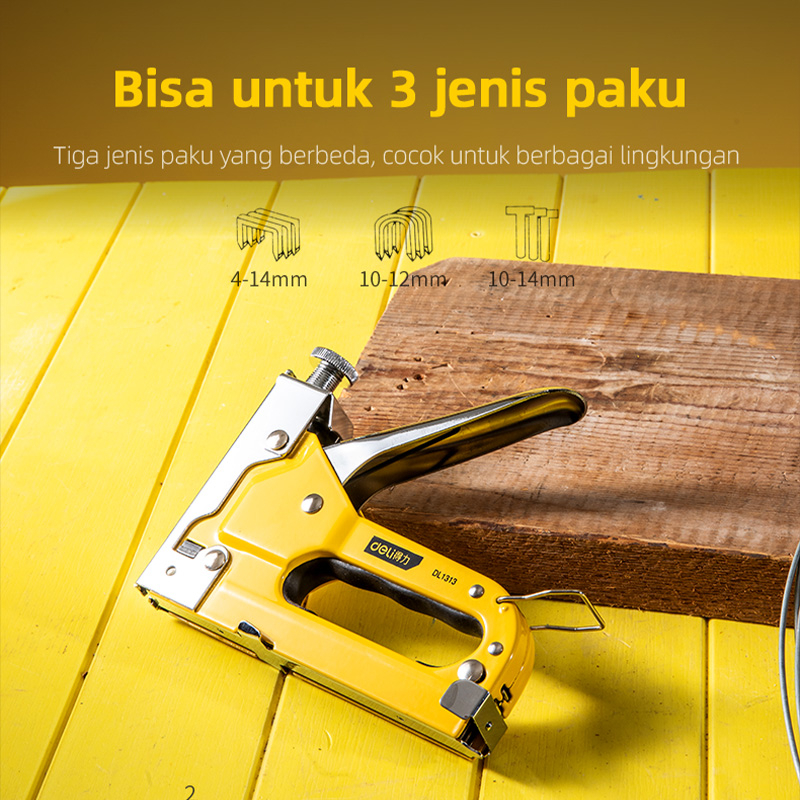 Jual Deli Staple Gun/Staples Tembak 3 in 1 Chromium molybdenum Bisa 3 ...
