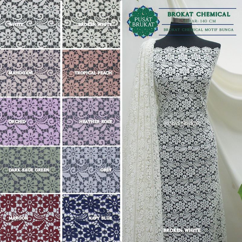 Jual KAIN BRUKAT BRIDAL CHEMICAL - BAHAN BROKAT PRADA / OKKY KEBAYA ...