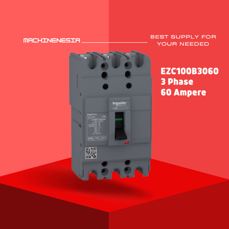 Jual MCCB SCHNEIDER 60A 3P EASYPACT EZC100B3060 3 PHASE 60 AMPERE ...