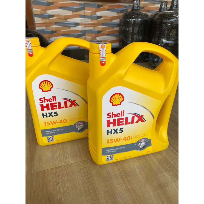 Jual Oli Shell Helix HX5 SAE 15w-40 Galon / 4 Liter 100% ASLI | Shopee ...