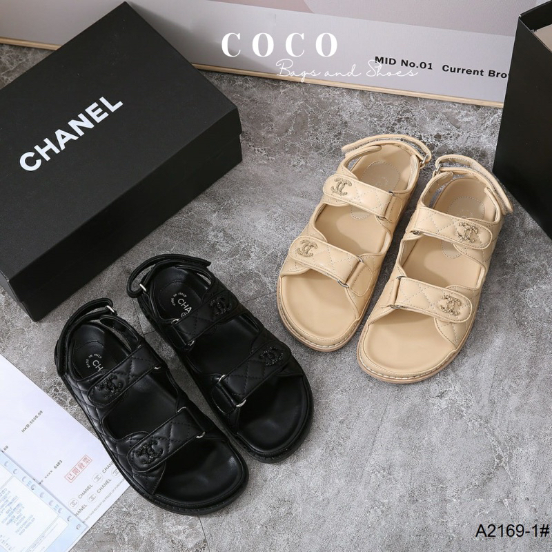 Jual COCO - CH Quilted Strappy Sandals (Complete Set Paperbag) | Shopee ...