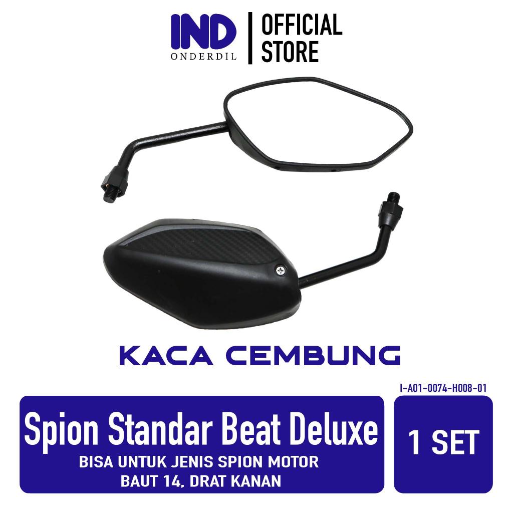 Jual IND Onderdil Spion Standar Kaca Cembung Model Beat New LED Deluxe ...