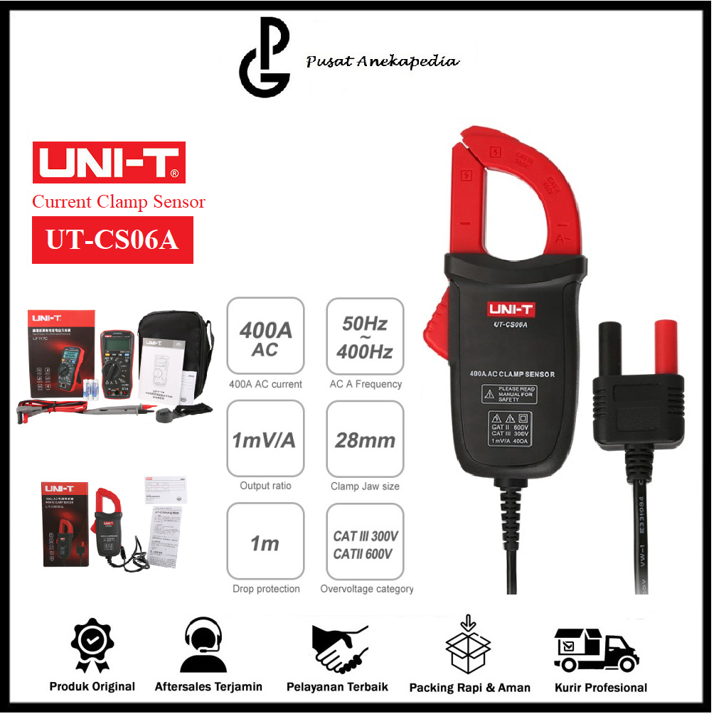 Jual UNI-T UT-CS06A AC Current Clamp Sensor 400A Tang Pengukur Arus ...