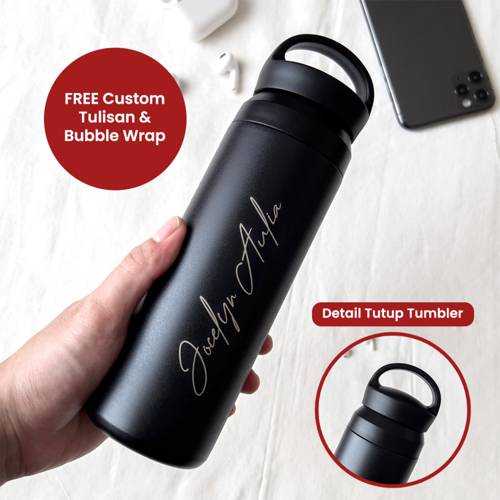 Jual Tumbler Hook Custom Nama Tumblr Stainless Grafir Logo Botol Minum ...