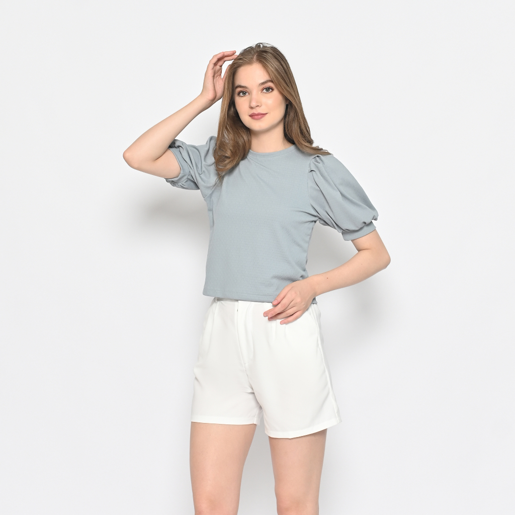 Jual QUEENTIN Kaos Crop Wanita 0282 Katun Knit Brickwork Vertical ...