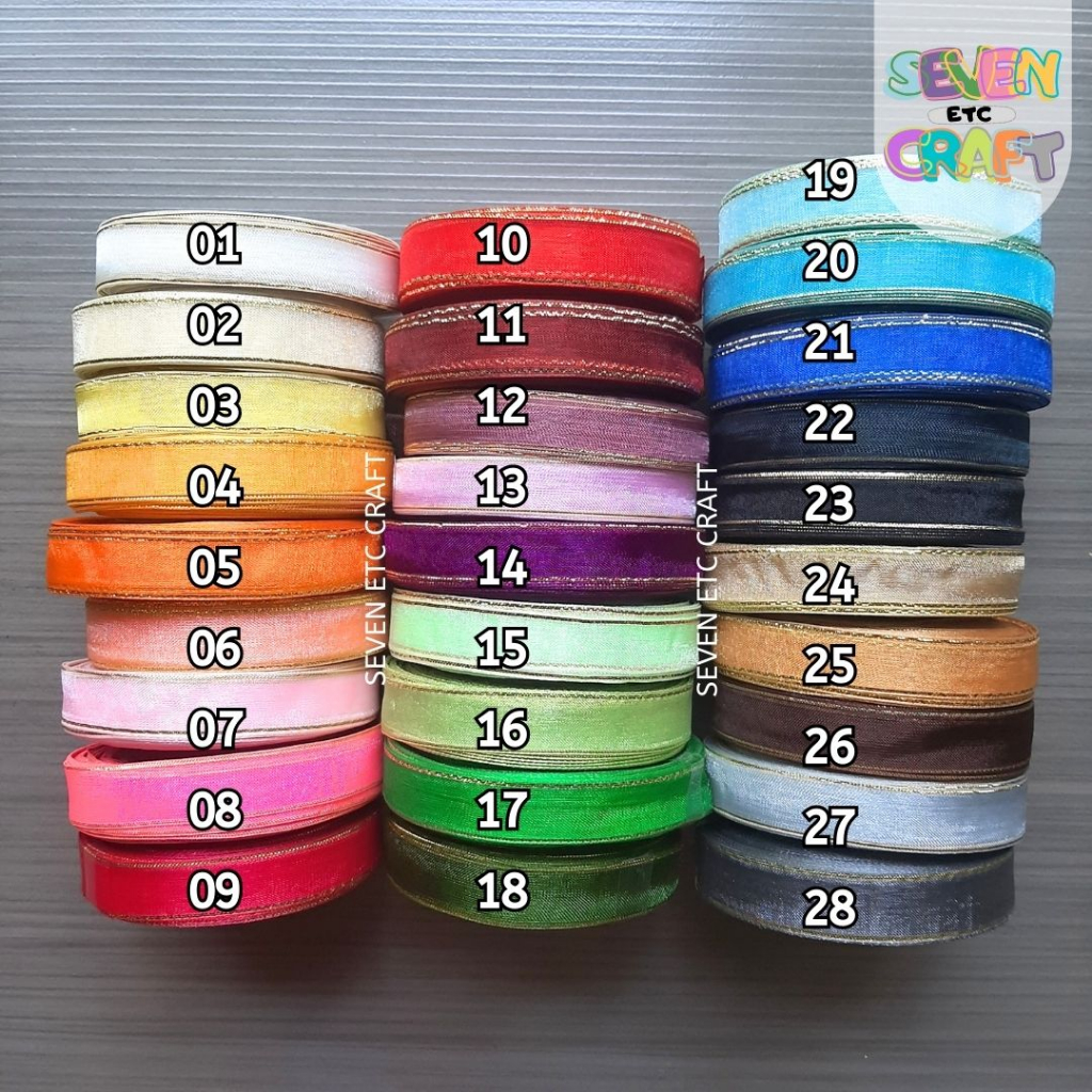 Jual Pita Organdi List Emas 1/2 inch ( 1,3 cm ) | Shopee Indonesia