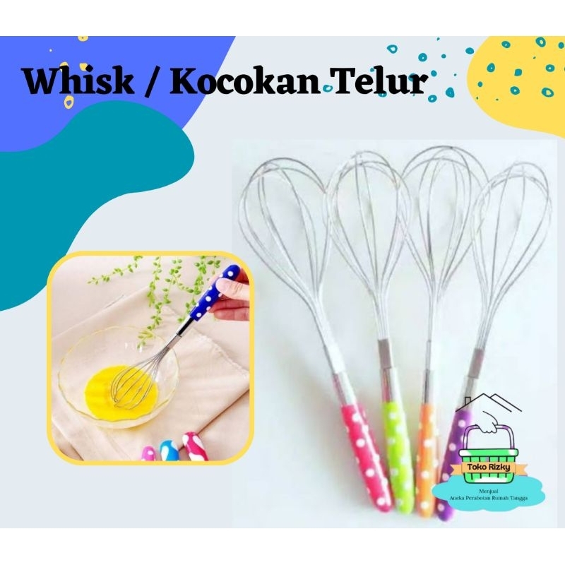 Jual whisk / Kocokan adonan / Pengocok Telur Polkadot | Shopee Indonesia