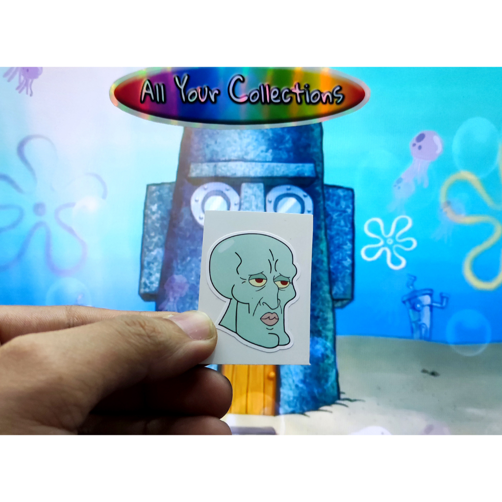 Jual STICKER SQUIDWARD TENTACLES GANTENG & MEMBACA STIKER CUTTING ...