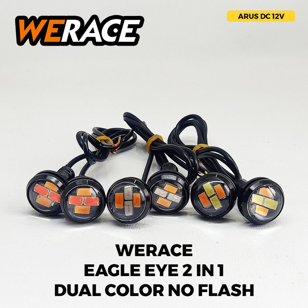 Jual [WERACE] LAMPU LED SOROT EAGLE EYE / MATA ELANG 2in1 WARNA DUAL COLOR NO FLASH | Shopee ...