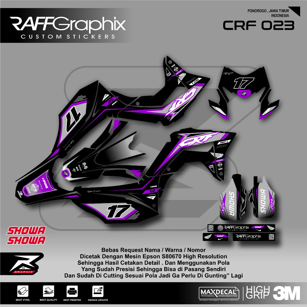 Jual STICKER CRF 150 L / DECAL CRF 150 PUTIH / DECAL CRC ELEGAN /DECAL ...