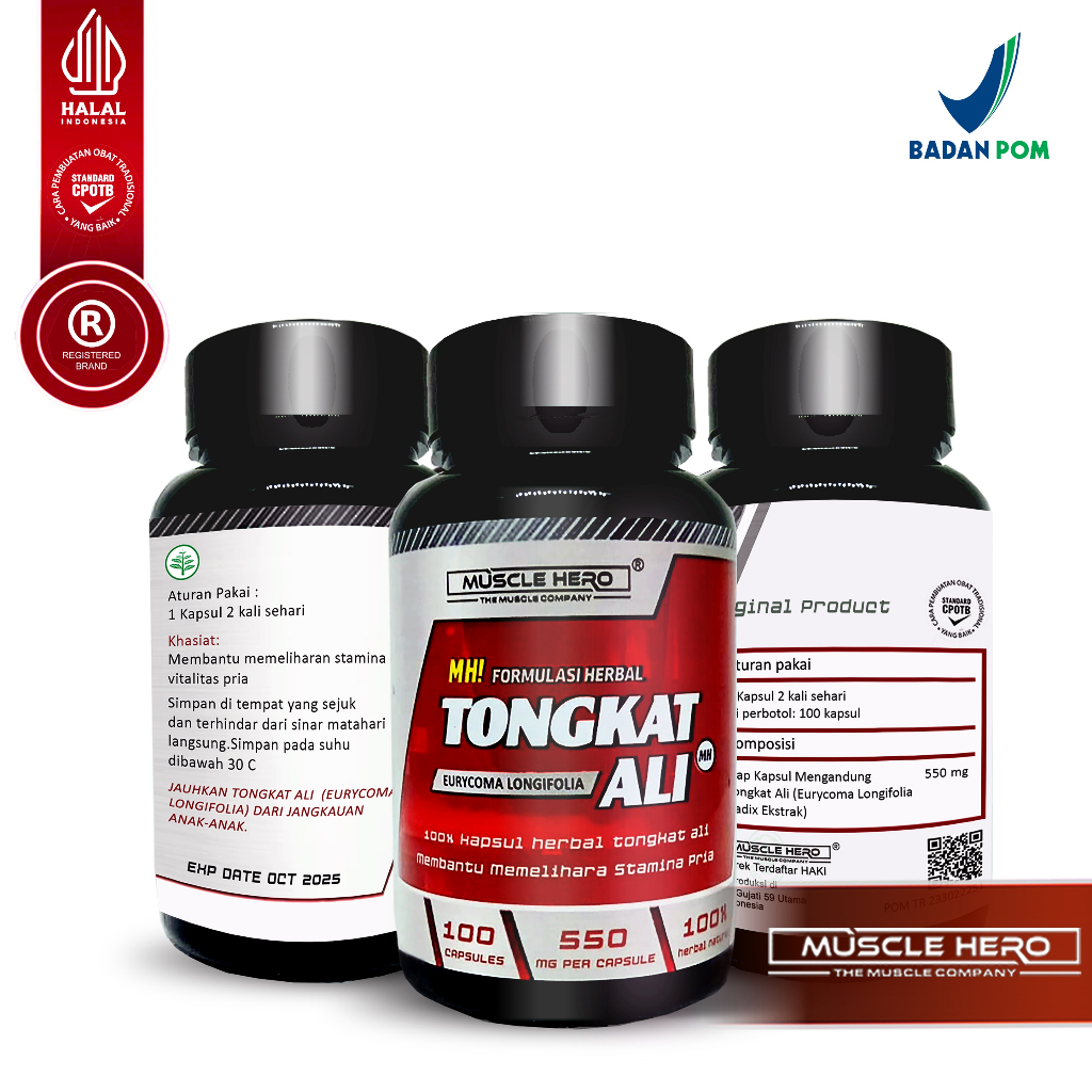 Jual Original Tongkat Ali - MH (Muscle Hero) - 100 Kapsul BPOM | Shopee ...