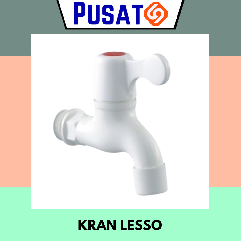 Jual Keran Taman PVC Lesso 1/2" inch W83104 DN20 Kran Tembok PVC Stop ...
