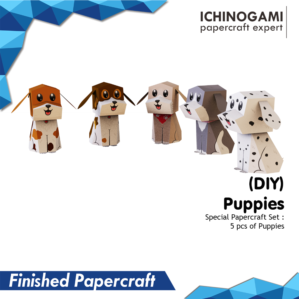 Jual Ichinogami Puppies Papercraft Set of 5 pcs/pack | Shopee Indonesia