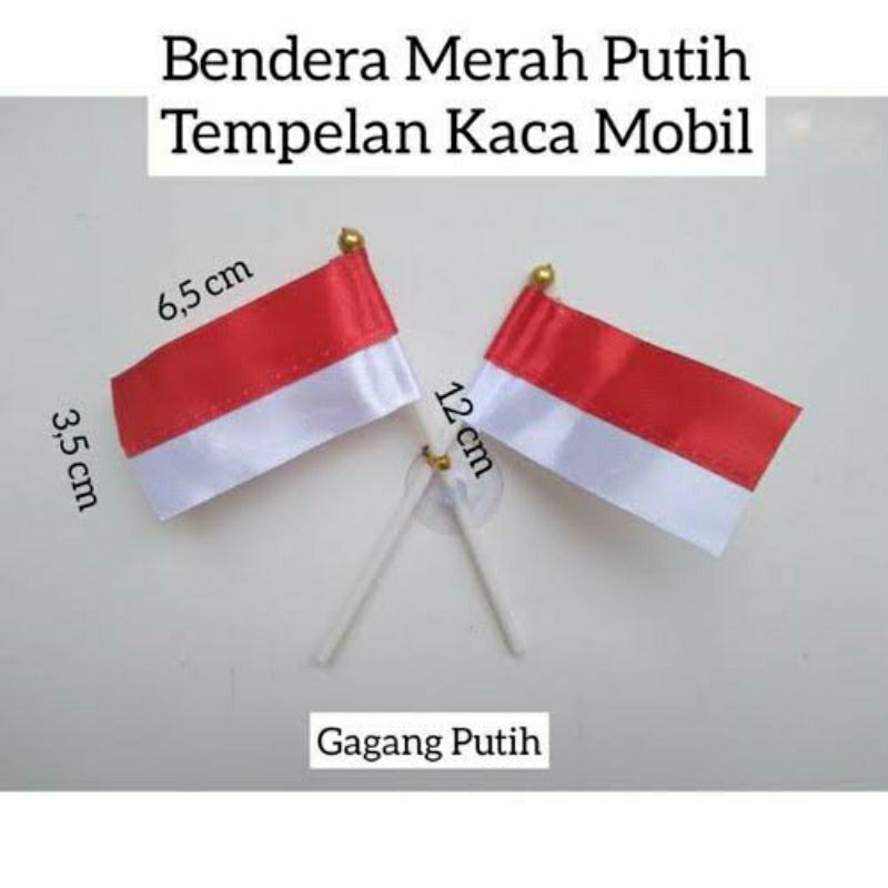 Jual bendera indonesia merah putih tempel kaca mobil bendera indonesia ...