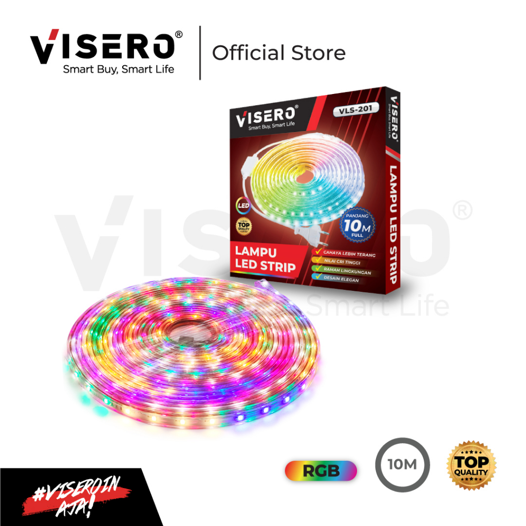 Jual Lampu LED Strip Visero Warna-Warni 10 Meter (VLS-201) | Shopee ...