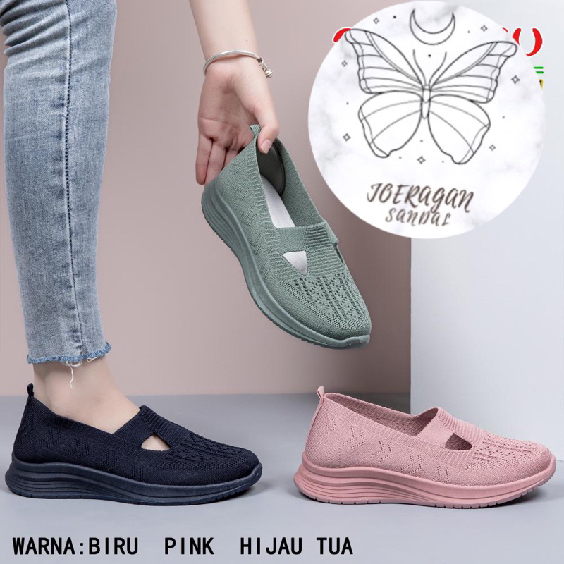Jual Sepatu Perempuan Wanita Dewasa Rajut (L) Sol Warna | Shopee Indonesia