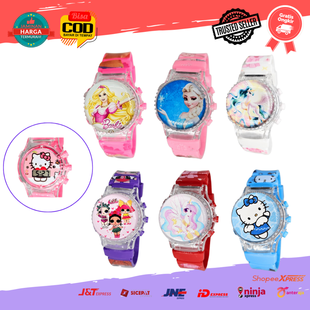 Jual [COD] Jam Tangan Anak Karakter 3D Kepala Barbie LOL Little Pony ...