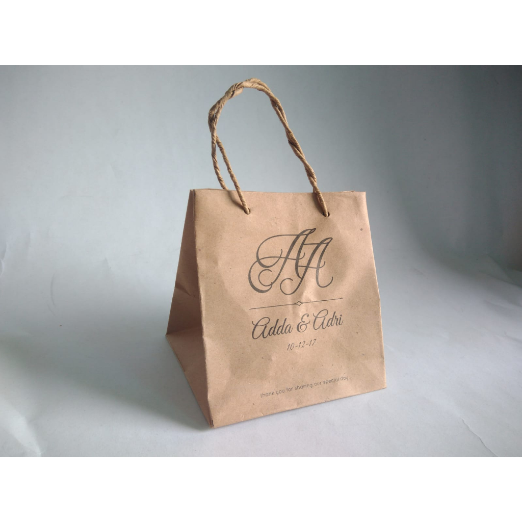 Jual Paper Bag Tas Kertas Kustom SABLON 100pcs, Tas Kertas Souvenir ...