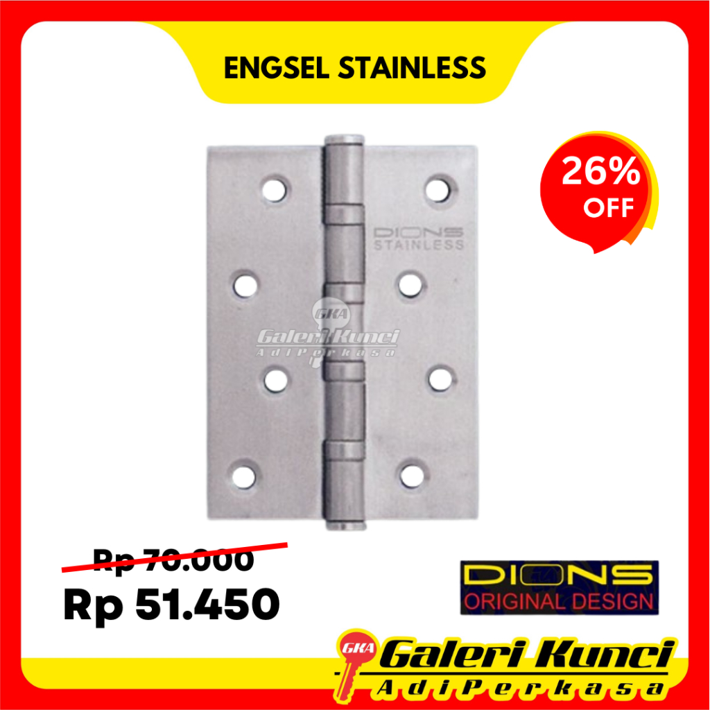 Jual Engsel Stainless DIONS D2 4 Inch 4BB SS Engsel Pintu Engsel Kupu ...
